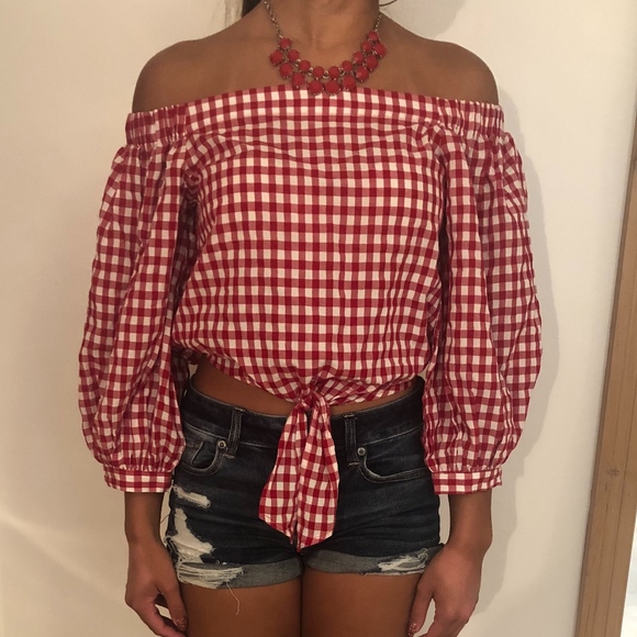 Forever 21 | Tops | Red And White Checkered Southern Blouse | Poshmark